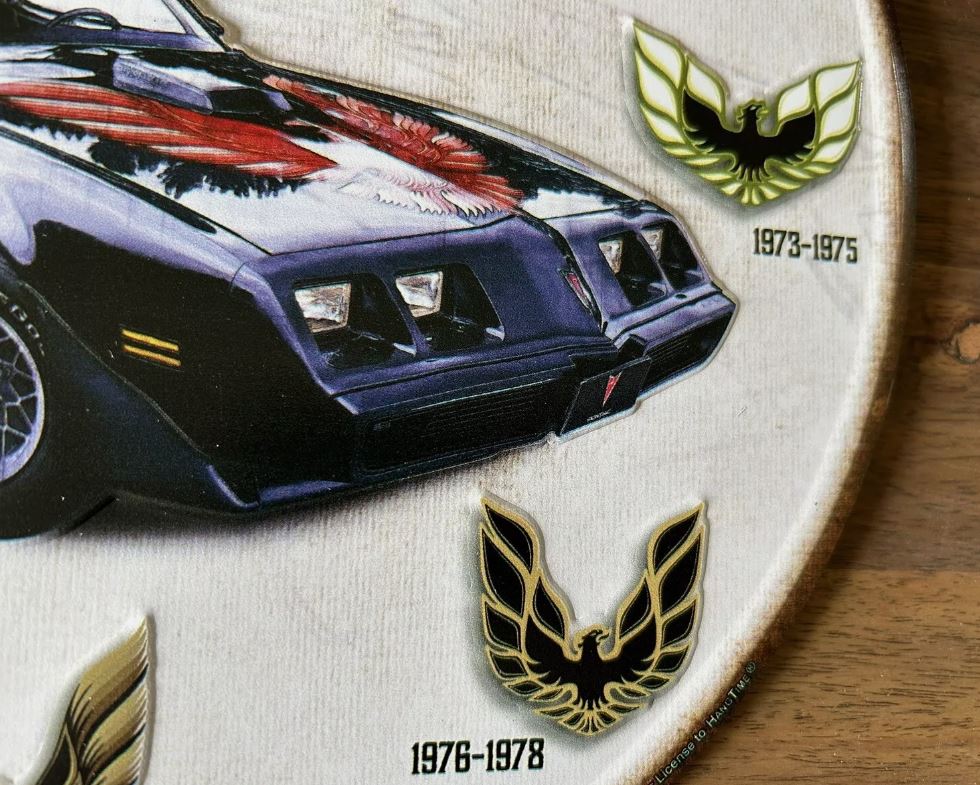 Blechschild rund: Pontiac Firebird Logo History